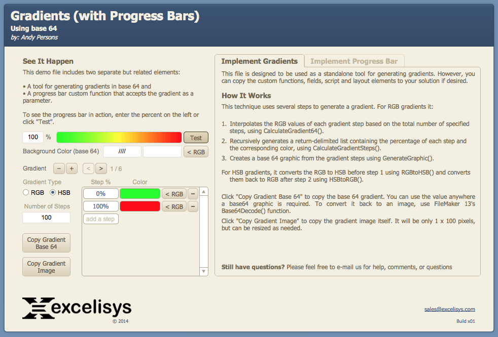 Creating FileMaker Progress Bar Color Gradient
